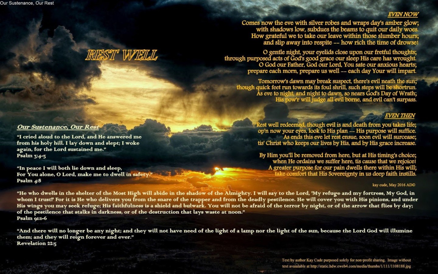 Kay Cude Poetry: Rest Well